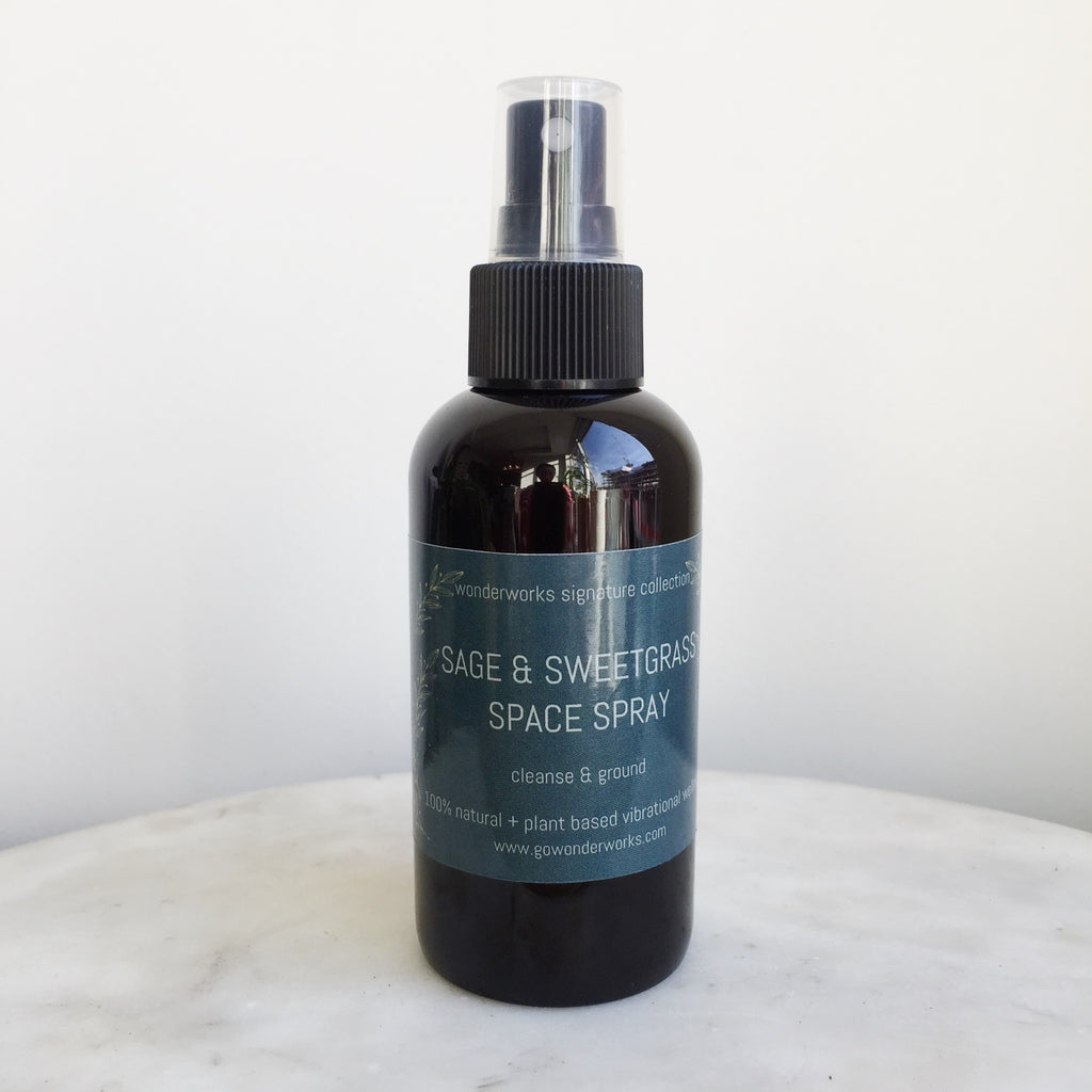 Sage & Sweetgrass Space Spray (240ml amber spray top) – Wonderworks